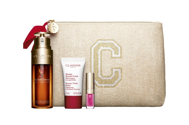 Clarins Double Serum 50ml + Bálsamo Beauté Eclair 15ml + Mini Lip ...